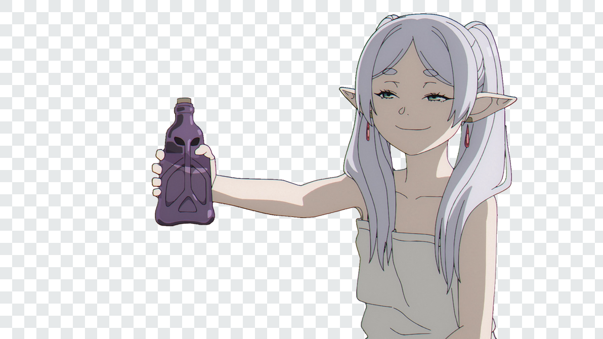 Frieren Smug Face Transparent PNG - PNGAnime
